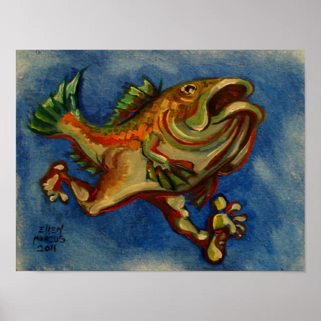 Fish with Legs Poster | Zazzle