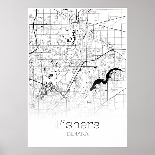 Fishers Map - Indiana - City Map Poster | Zazzle.co.uk