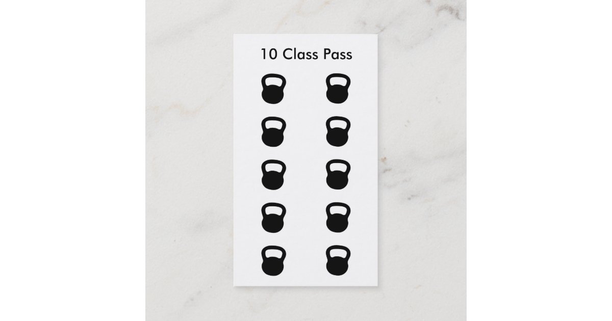 Fitness Class Business Card 10 Class Pass Card | Zazzle