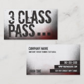 Fitness Class Business Card 3 Class Pass Card | Zazzle