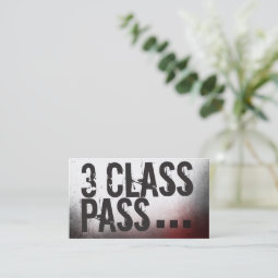 Fitness Class Business Card 3 Class Pass Card | Zazzle