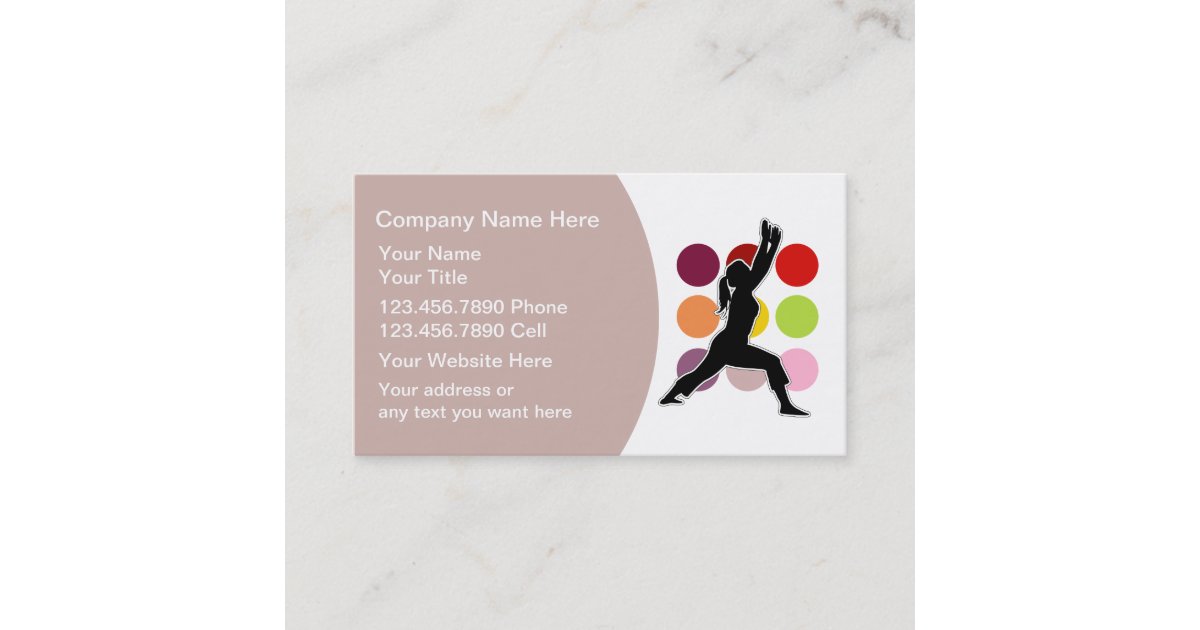 Fitness Instructor Business Cards | Zazzle