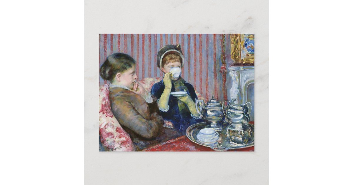Five O'Clock Tea Mary Cassatt Fine Art Postcard | Zazzle