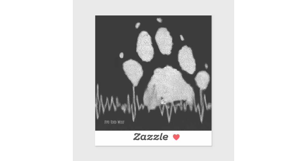 Five-Toed Wolf Car Sticker | Zazzle