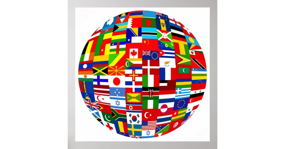 Flag Globe Poster | Zazzle