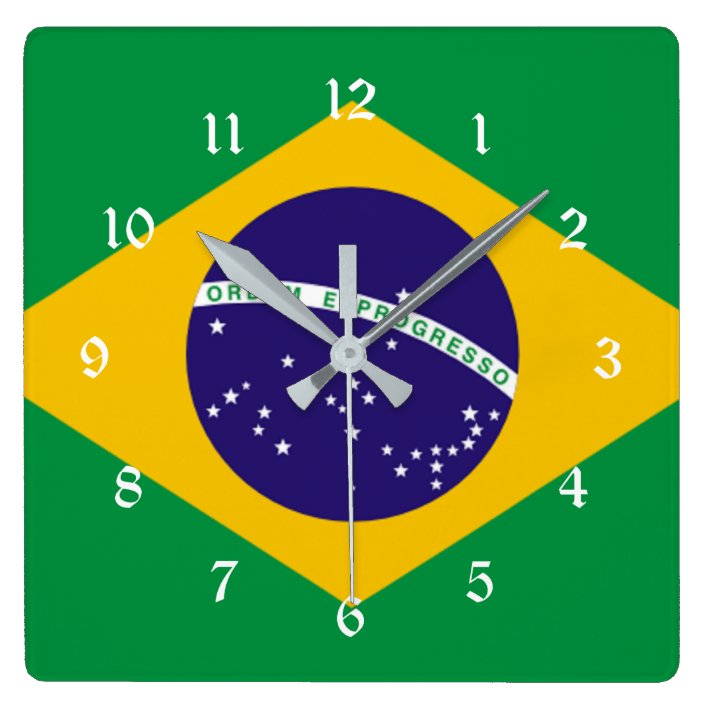 Flag of Brazil Square Wall Clock | Zazzle.co.uk