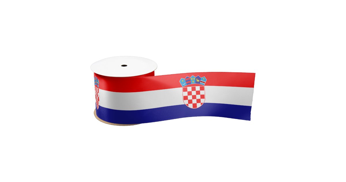 Flag of Croatia Satin Ribbon | Zazzle