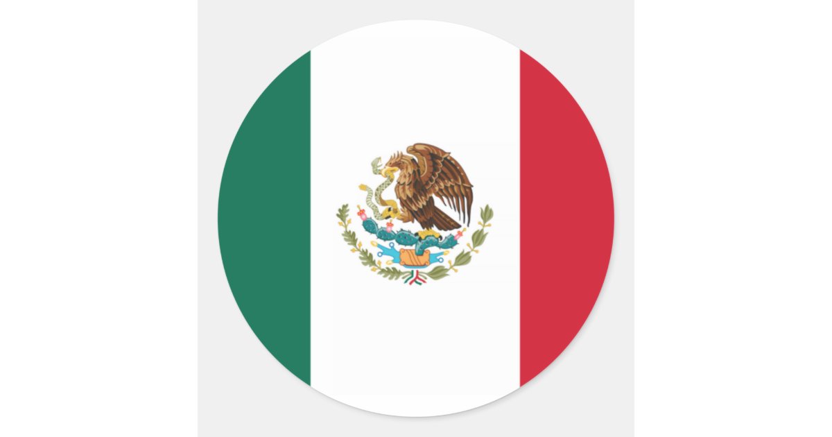 Flag of Mexico Classic Round Sticker | Zazzle