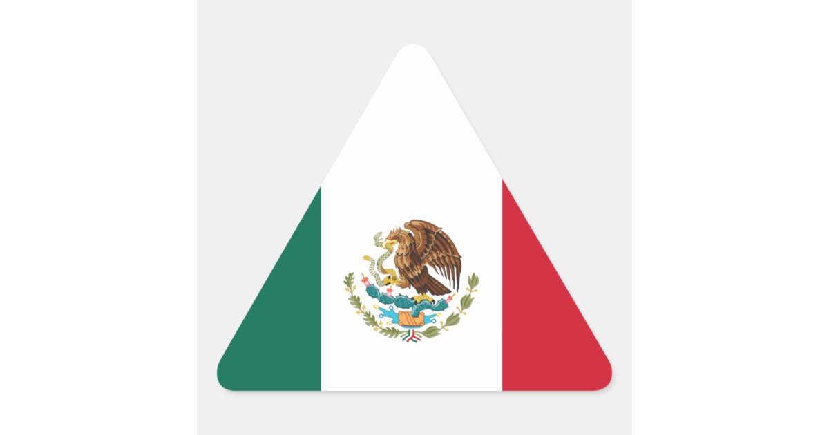 Flag of Mexico Triangle Sticker | Zazzle