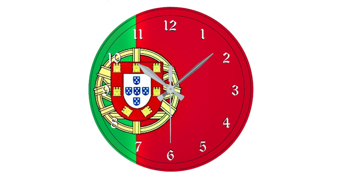 Flag of Portugal Large Clock | Zazzle.co.uk