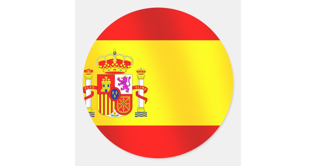 Flag of Spain for Spaniards worldwide Classic Round Sticker | Zazzle