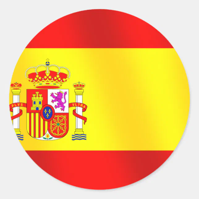 Flag of Spain for Spaniards worldwide Classic Round Sticker | Zazzle