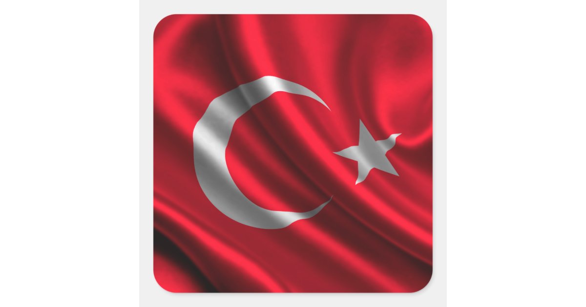 Flag of Turkey, Turkish Flag Square Sticker | Zazzle