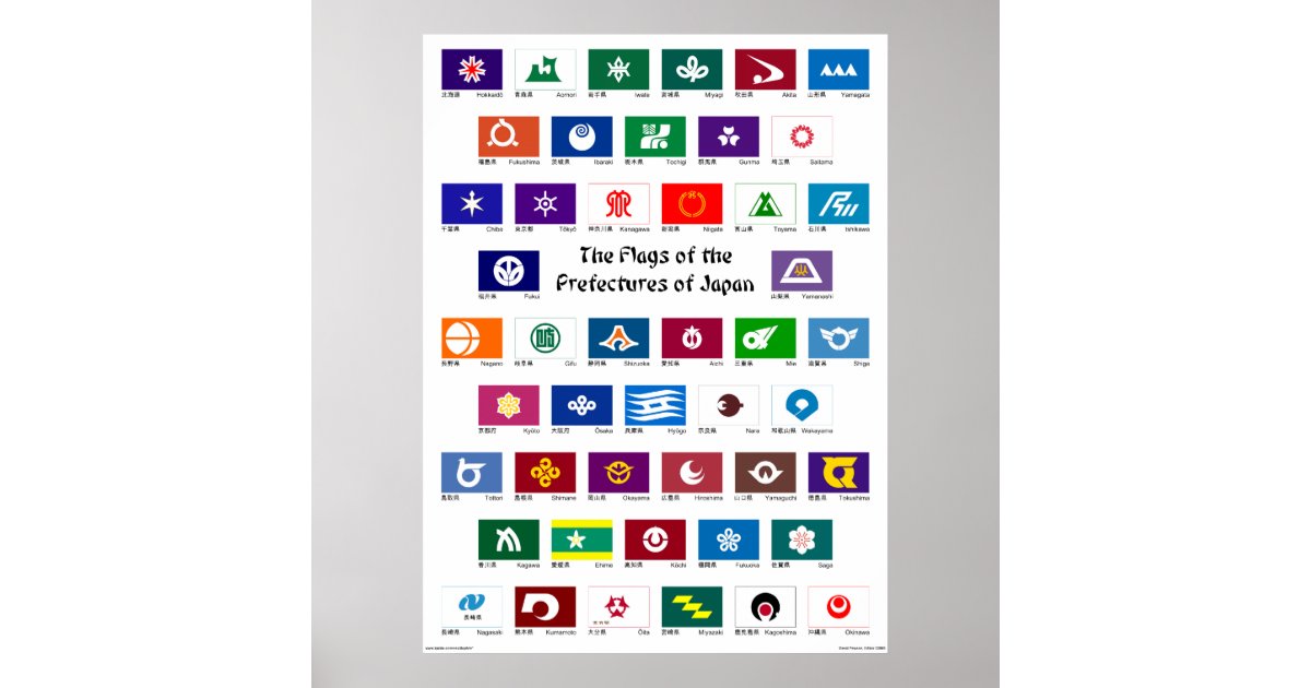 Flags of the Prefectures of Japan Poster | Zazzle