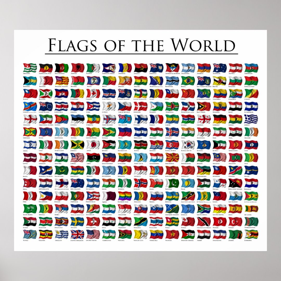Flags of the World - Poster updated 2011 | Zazzle
