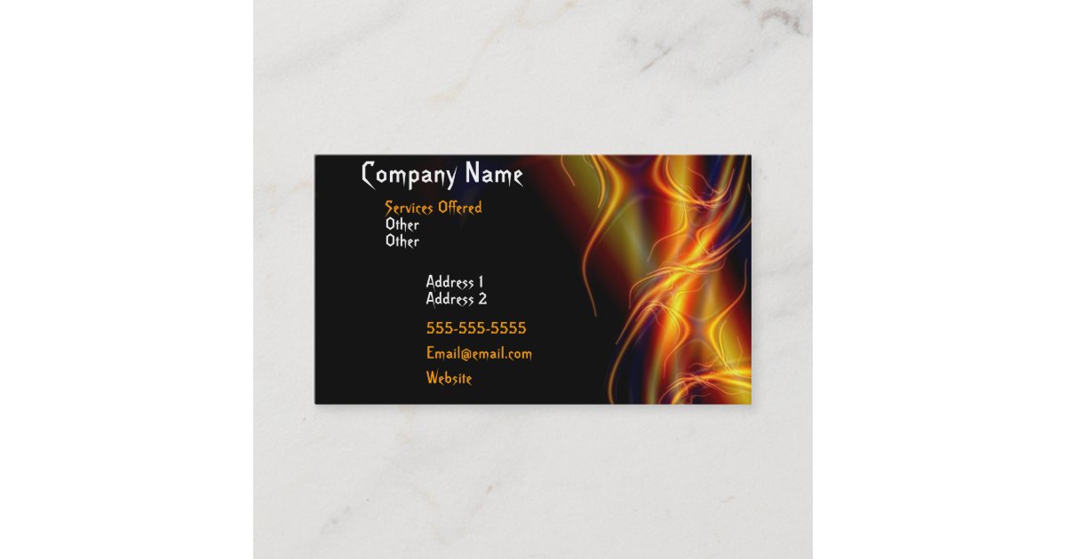 FLAMING FIRE BUSINESS CARD 2 | Zazzle