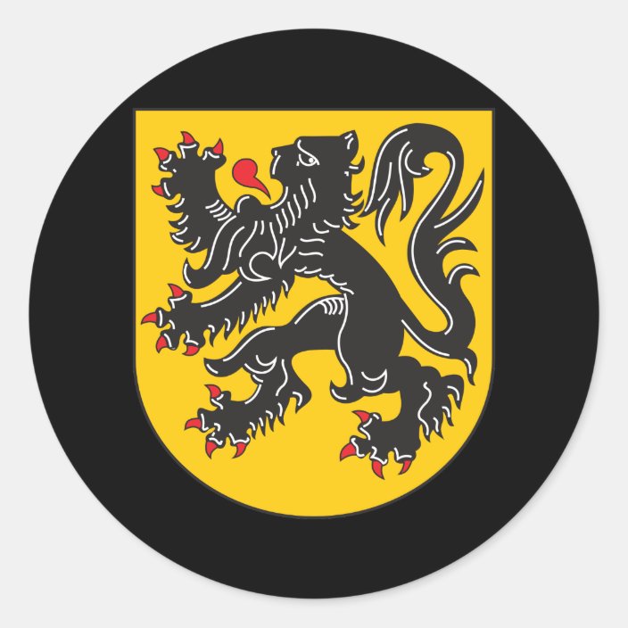 Flanders Coat Of Arms Classic Round Sticker | Zazzle.co.uk