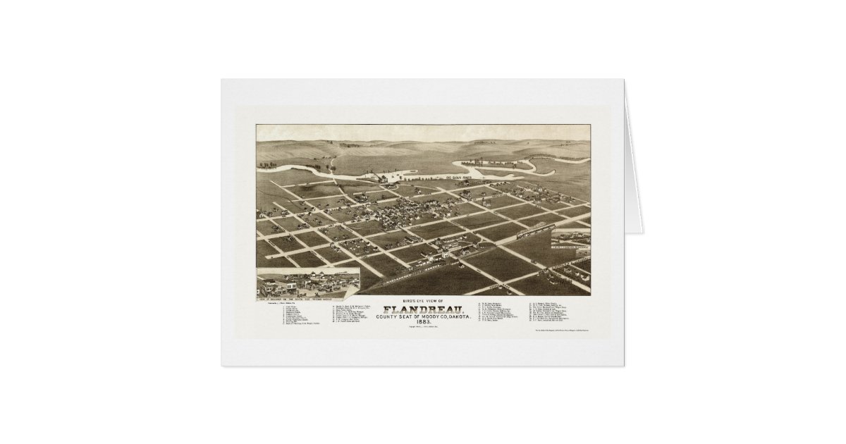 Flandreau, SD Panoramic Map - 1883 | Zazzle