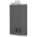 Flasks - Initials Black on a Dark Grey Background | Zazzle
