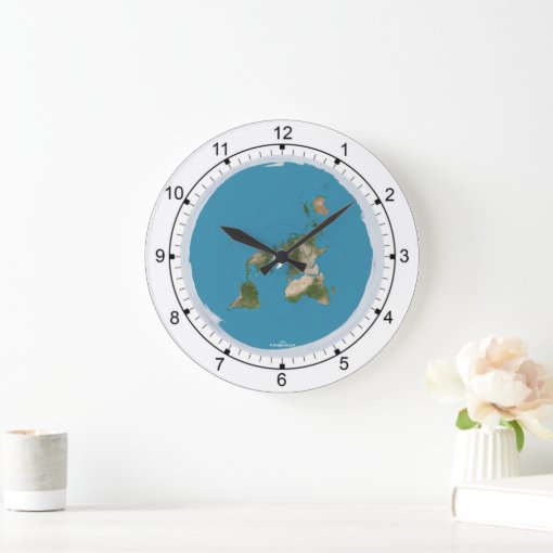 Flat Earth Large Wall Clock | Zazzle
