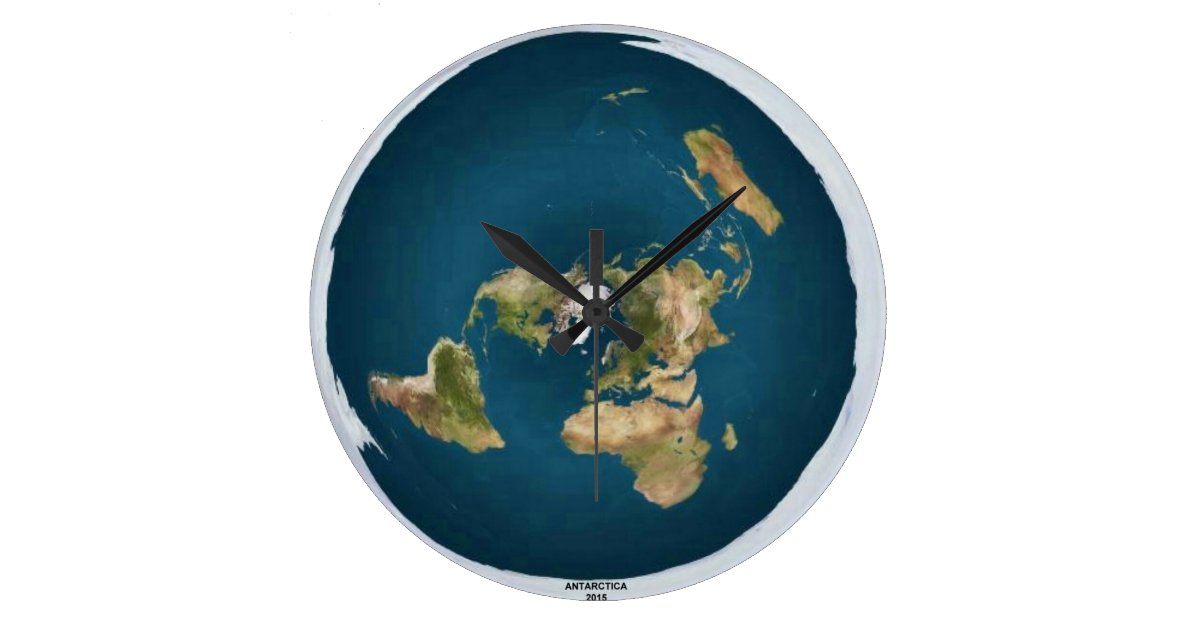 Flat Earth Large Wall Clock | Zazzle.co.uk