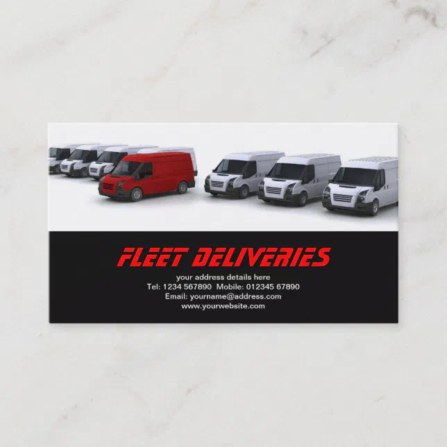 Fleet of vans business card | Zazzle