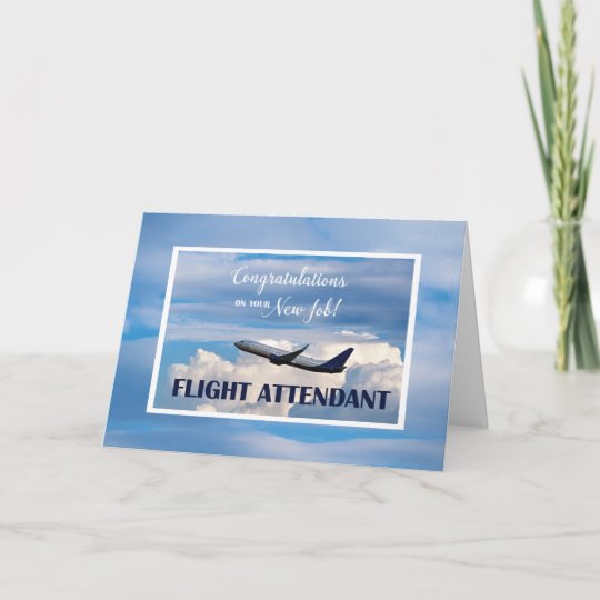 Flight Attendant, Congratulations New Job, Airplan Card | Zazzle.co.uk