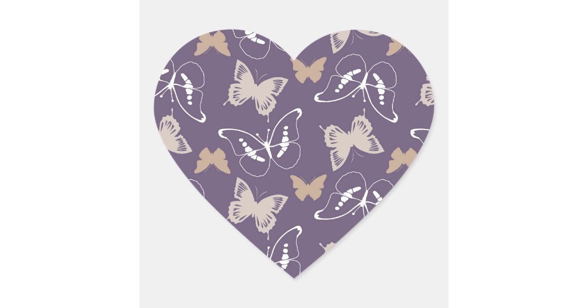 Flight of Butterflies Heart Sticker | Zazzle