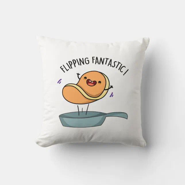 Flipping Fantastic Funny Pancake Pun Cushion | Zazzle