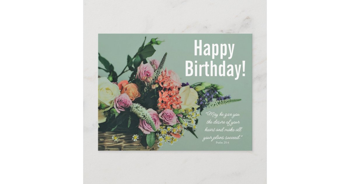Floral Birthday Blessing Postcard | Zazzle