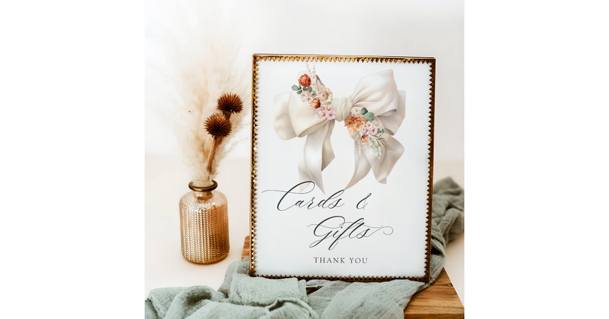 Floral Bow Baby in Bloom Cards and Gifts Poster | Zazzle