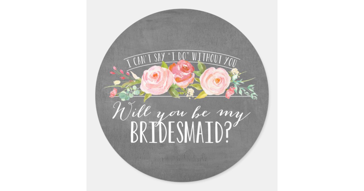 Floral | Bridesmaid Stickers | Zazzle