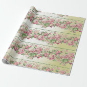 Floral Mint Green Roses Pink Pearly Pastel Vip Wrapping Paper | Zazzle