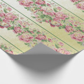 Floral Mint Green Roses Pink Pearly Pastel Vip Wrapping Paper | Zazzle