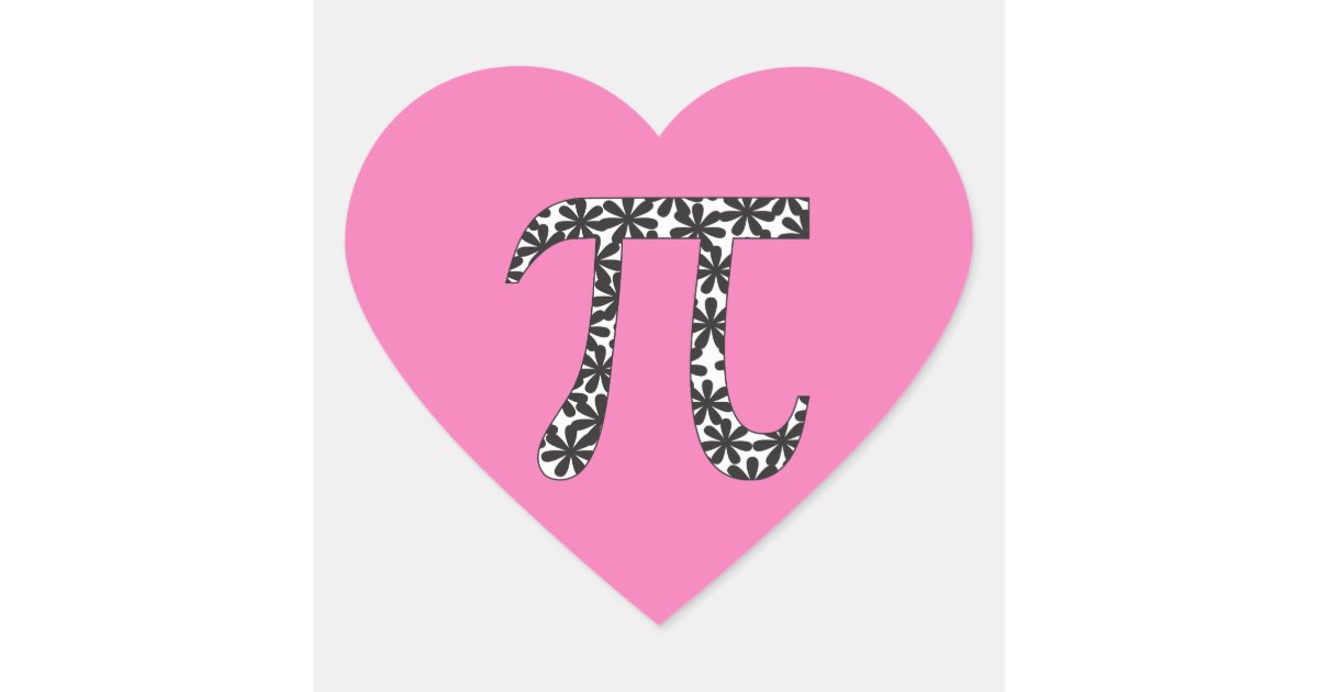 Floral Pi Symbol Stickers Pink Math Pi Day Gift | Zazzle