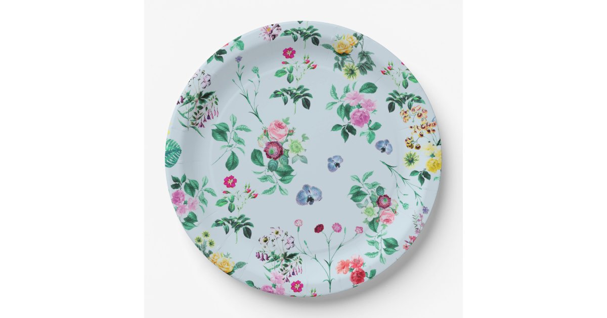 Floral Print Paper Plates | Zazzle