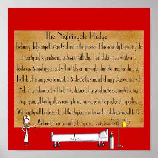 Florence Nightingale Pledge Poster | Zazzle.co.uk