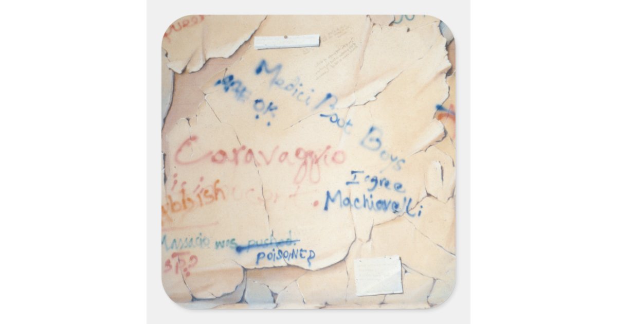 Florentine Graffiti Square Sticker | Zazzle