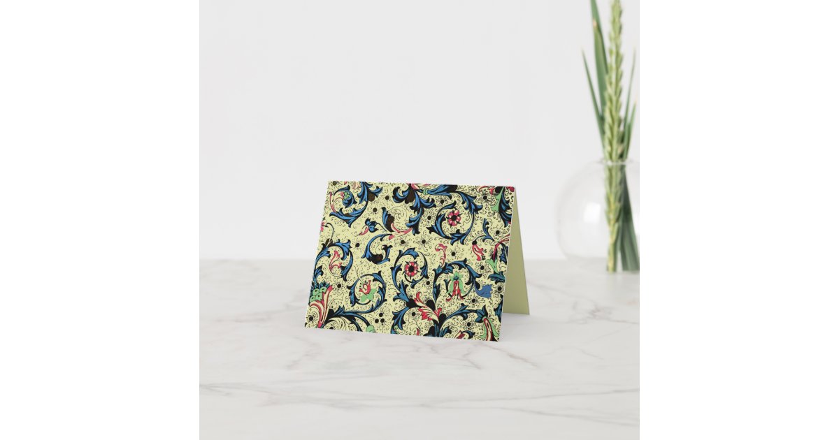 Florentine Renaissance Floral Note Card | Zazzle