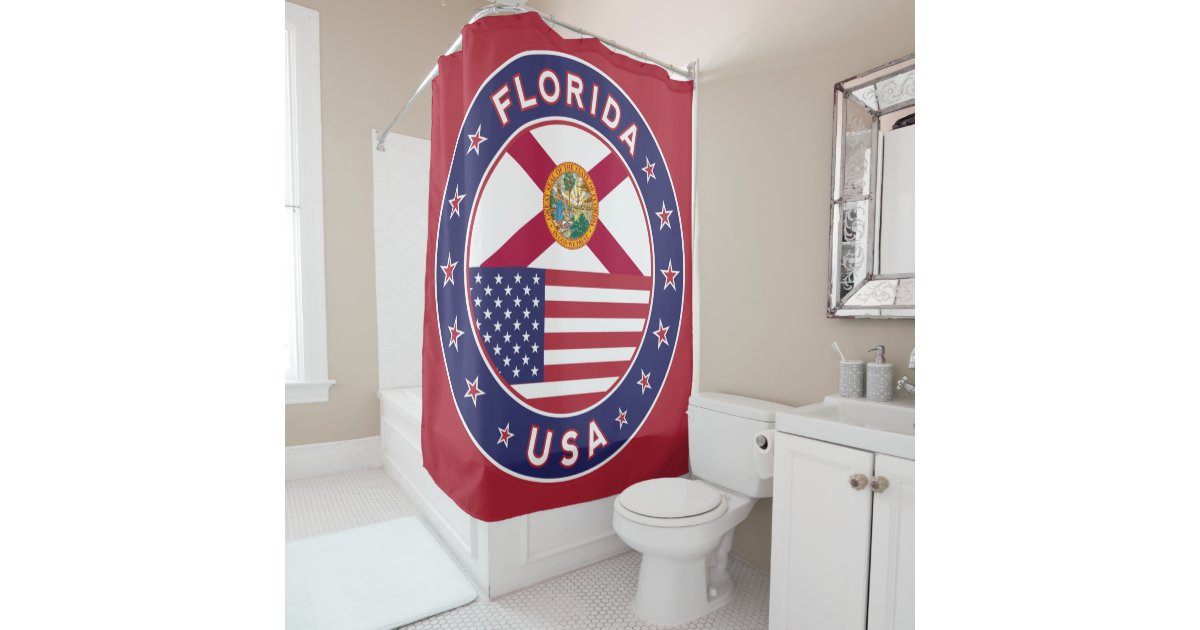 Florida, red, shower curtain | Zazzle