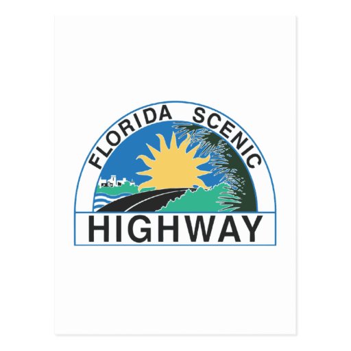Florida Scenic Highway Road Sign Travel Postcard | Zazzle
