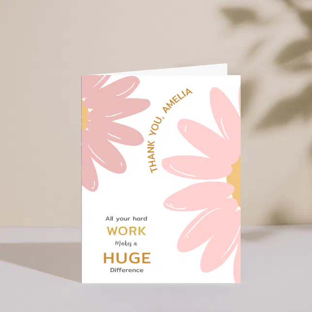 Flower Employee Staff Appreciation Thank You Card | Zazzle