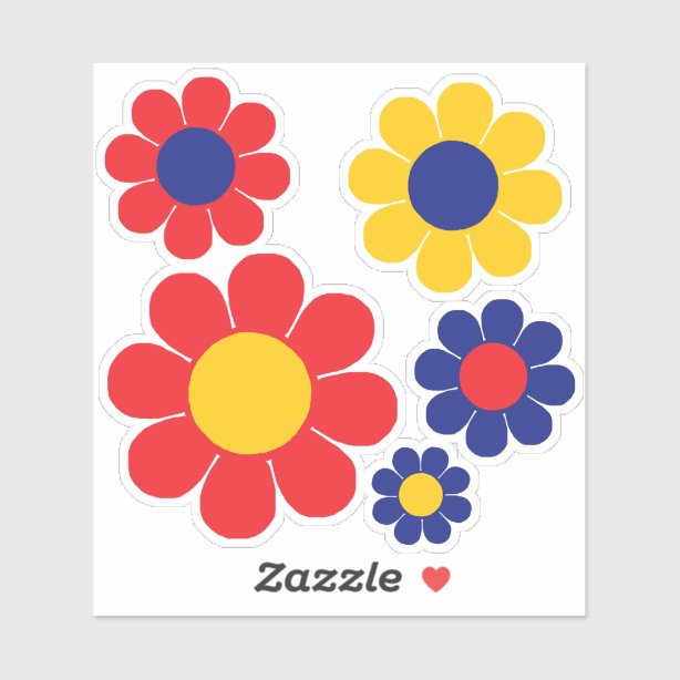 60s Flower Power Stickers & Labels | Zazzle UK