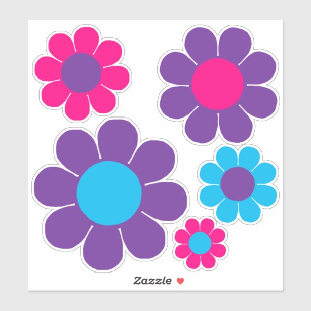 60s Flower Power Stickers & Labels | Zazzle UK