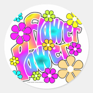 60s Flower Power Stickers & Labels | Zazzle UK