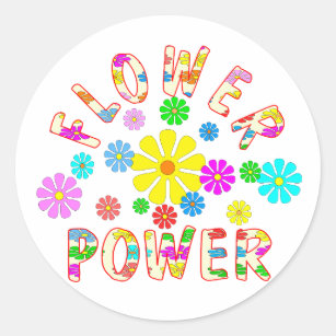 60s Flower Power Stickers & Labels | Zazzle UK