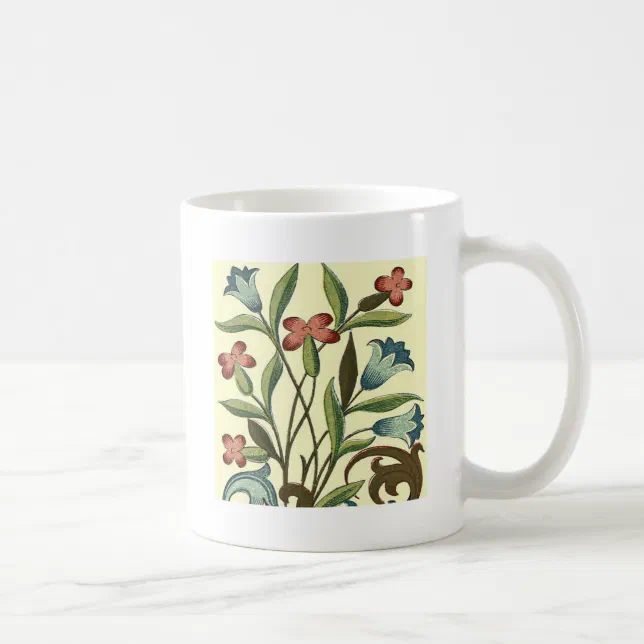Flowers Floral Wallpaper Art Nouveau Pretty Coffee Mug | Zazzle