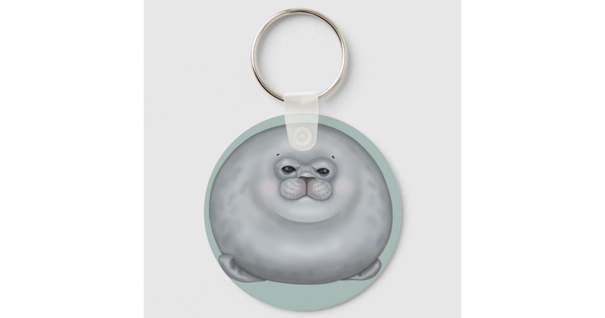 Fluffy Seal Key Ring | Zazzle