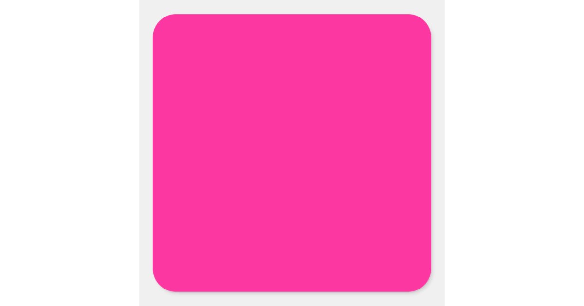 Fluorescent Pink Square Sticker | Zazzle