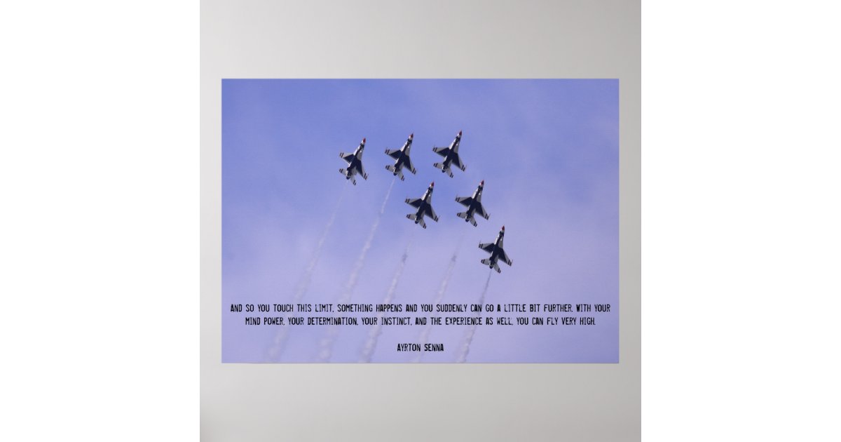 Fly High Fighter Jet Inspirational Poster | Zazzle